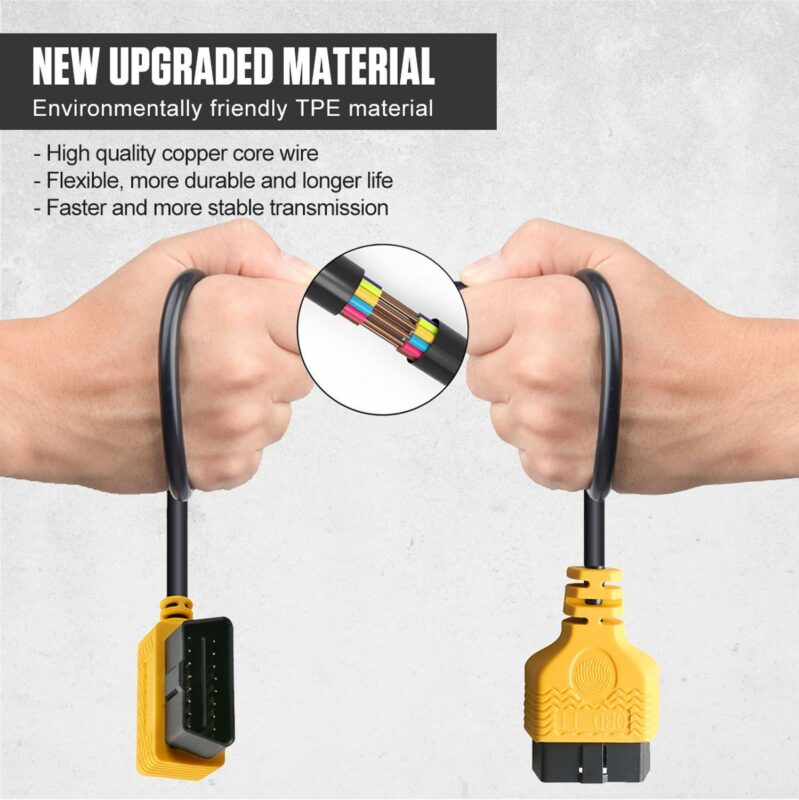 AUTOOL OBD2 Splitter Cable OBD 2 Extend Y Cables 1 to 3 Converter ...