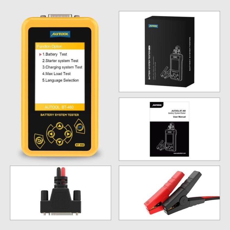 AUTOOL BT460 TFT 4inch Colorful Display Car Battery Tester Analyzer for ...