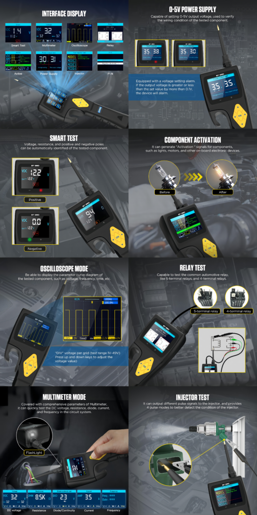 AUTOOL BT280 Electrical Circuit Tester Power Probe Electric System Tester