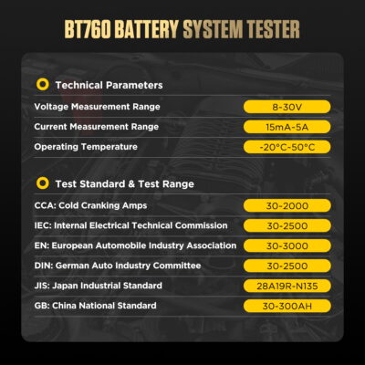 AUTOOL BT760 Battery Load Tester with Printer