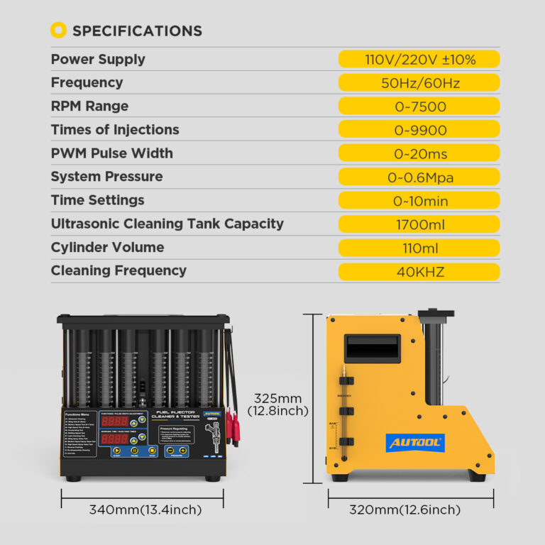 AUTOOL CT200 Injector Ultrasonic Cleaner & Tester - AUTOOL