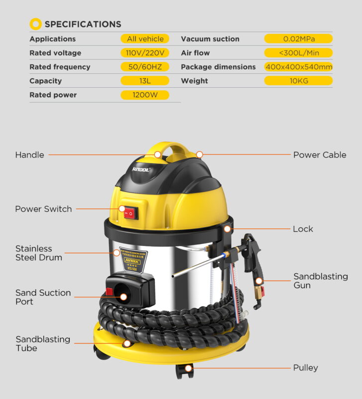 AUTOOL HTS558 Walnut Blaster Engine Cleaner