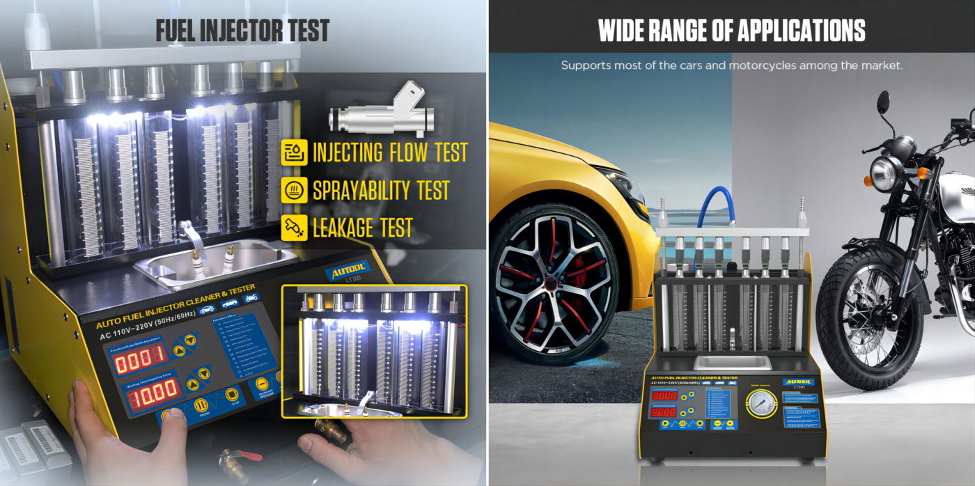 AUTOOL CT200 Injector Ultrasonic Cleaner & Tester For Automobiles And ...