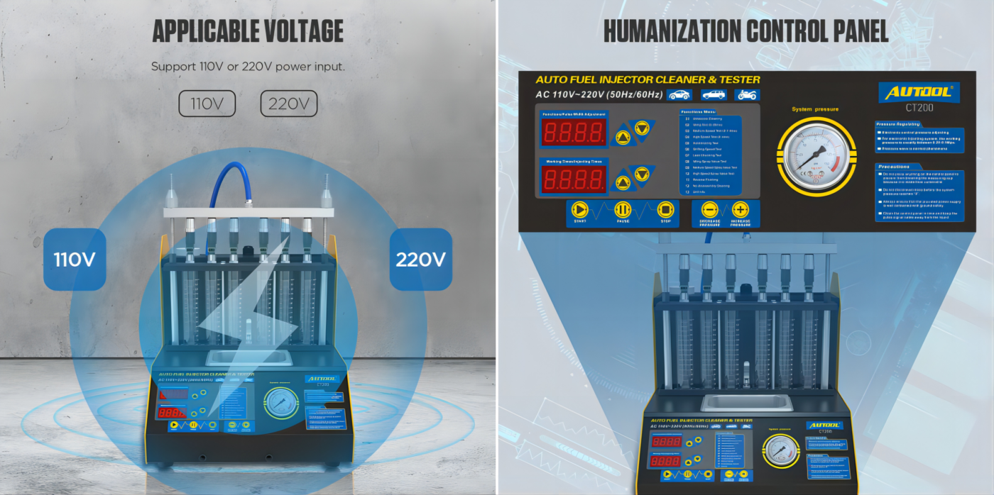 AUTOOL CT200 Injector Ultrasonic Cleaner & Tester For Automobiles And ...