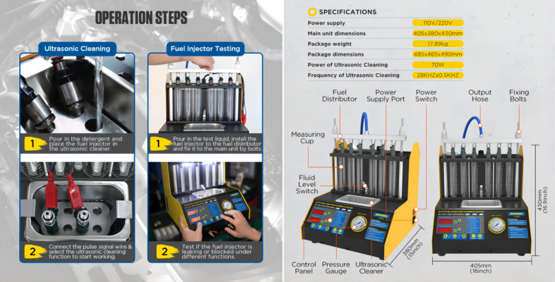 AUTOOL CT200 Injector Ultrasonic Cleaner & Tester For Automobiles And ...