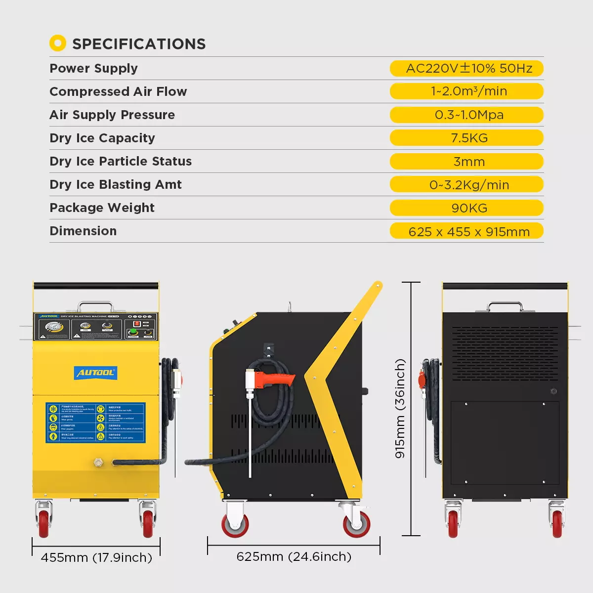 AUTOOL HTS708 Dry Ice Blasting Cleaning Machine(Free shipping) - AUTOOL