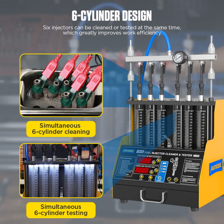 AUTOOL CT400 GDI Fuel Injector Tester & Cleaner Machine 6 Cylinders for ...