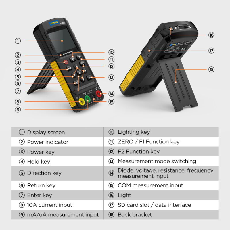 AUTOOL DM301 Auto Diagnostic Multimeter Car Circuit Tester Power Probe ...