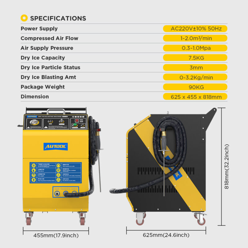 AUTOOL HTS708 Dry Ice Blasting Cleaning Machine - AUTOOL