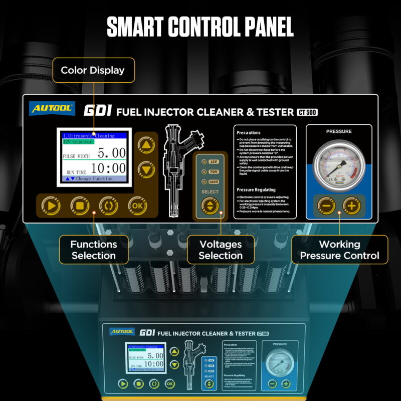 AUTOOL CT500 GDI EFI FEI Fuel Injector Cleaner & Tester Machine 6 ...