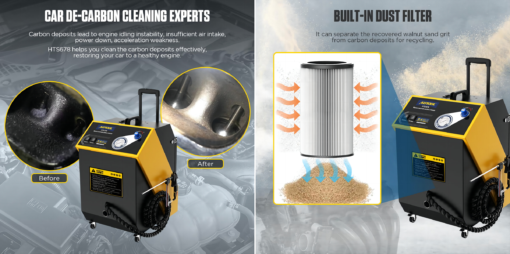 AUTOOL HTS678 Walnut Sand Blaster Cleaner Car Engine Carbon Deposition ...