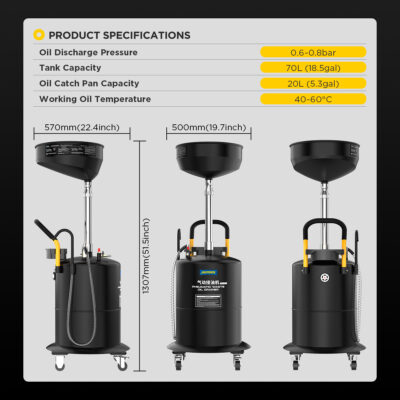 AUTOOL OD710 Pneumatic Oil Picker Machine with 70L Capacity - AUTOOL