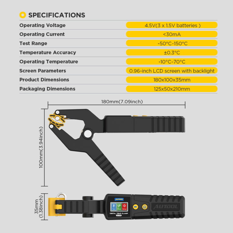 AUTOOL LM55 Temp Clamp Hvac Temp Clamp - AUTOOL