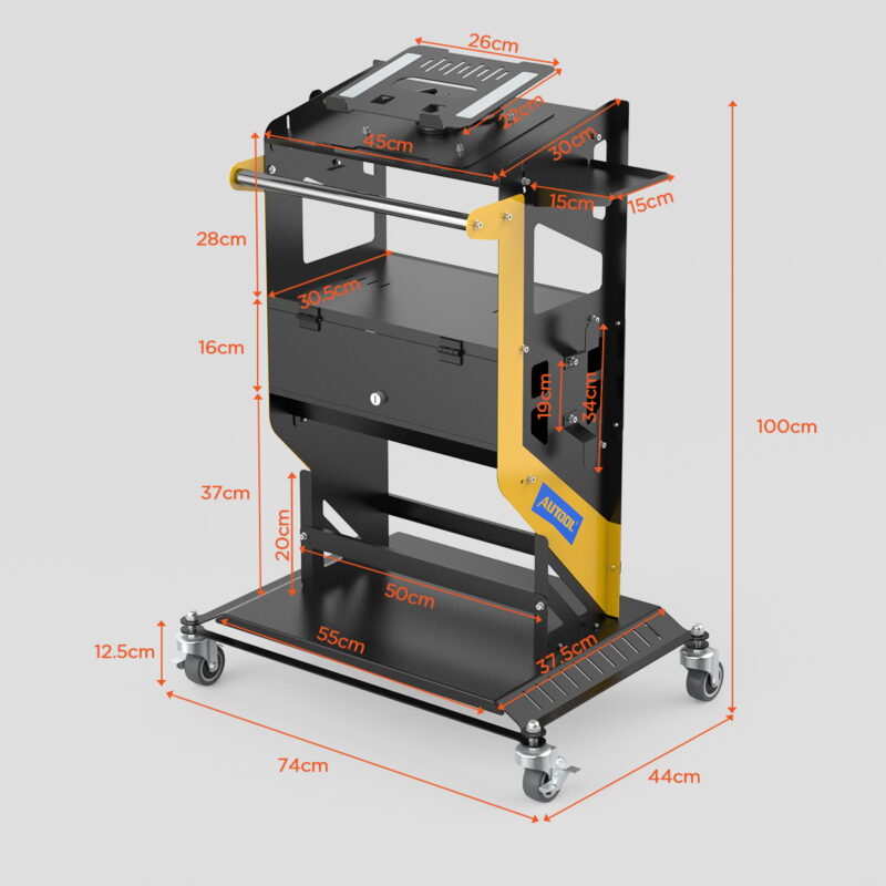 AUTOOL 3 Tier Rolling Trolley Cart with Wheels and Handle, Garage ...