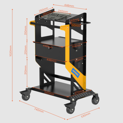 AUTOOL 3 Tier Rolling Trolley Cart with Wheels and Handle, Garage ...