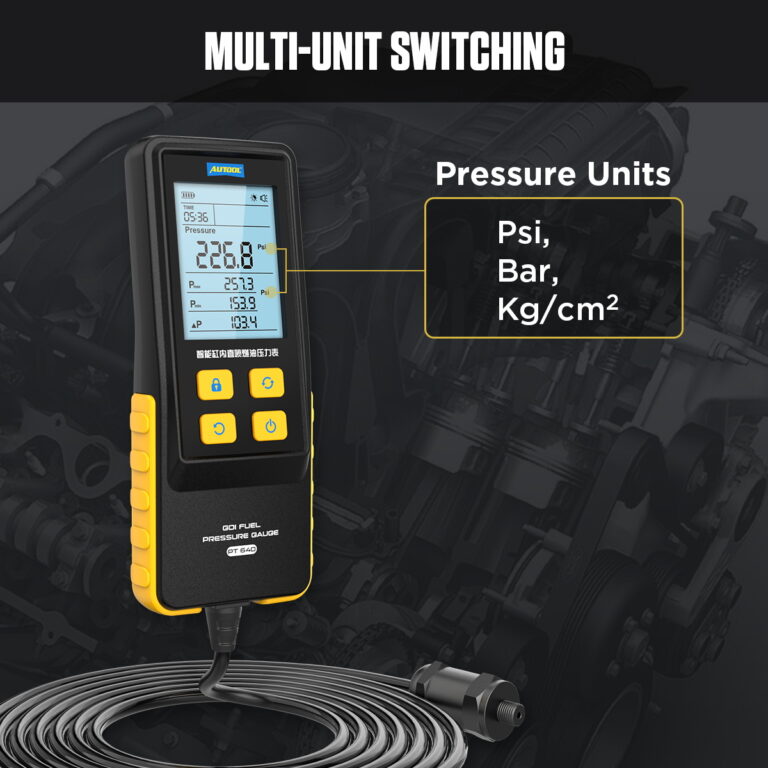AUTOOL PT640 GDI Fuel Pressure Gauge 0-360Bar Digital Measurement ...