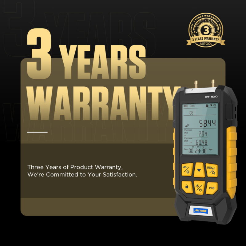 AUTOOL PT530 Digital Manometer Dual Port Pressure Gauge - AUTOOL