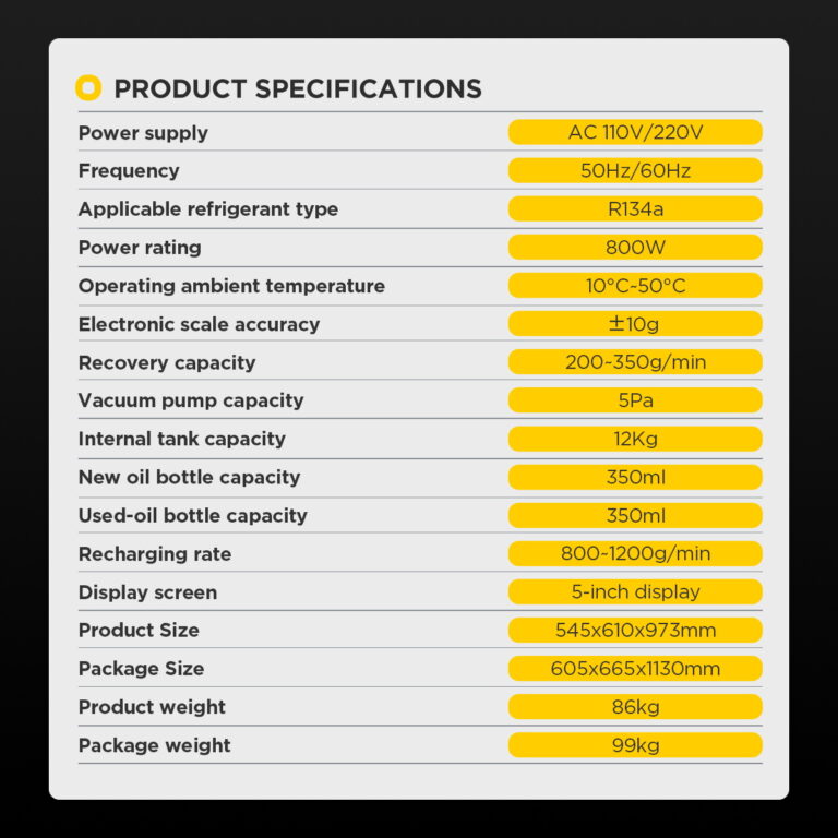 AUTOOL LM707 Refrigerant Recovery Machine AUTOOL