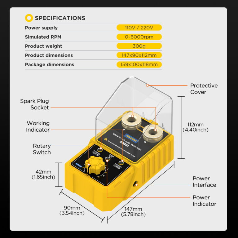 AUTOOL SPT105 Spark Plug Tester Tool Adjustable Spark Tester - AUTOOL